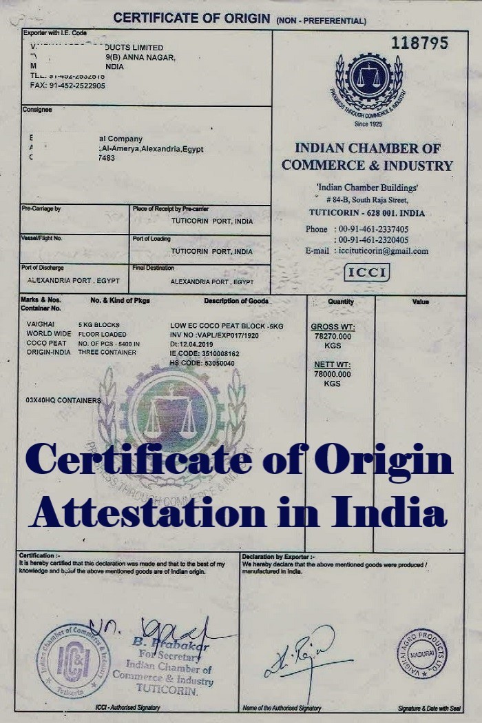 Certificate of Origin/COO Attestation, Czech Republic Embassy Legalization